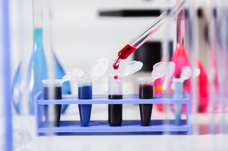 Blood Samples for Research in Microtubes Stock Photo - Image of liquid ...