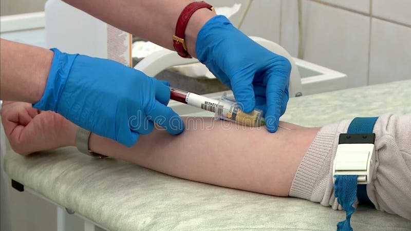 Blood Sampling from a Patient in a Laboratory Stock Video - Video of ...