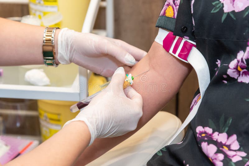 Blood Sampling from a Patient`s Vein in the Laboratory. Blood Test and ...