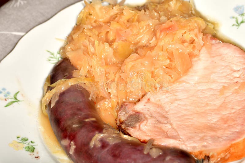 Blood Sausage and Cured Cooked Pork from the Cutlet String Stock Photo ...