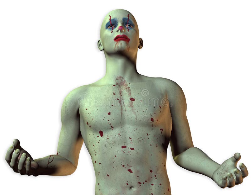 Blood Smeared Clown stock illustration. Illustration of fear - 31601805