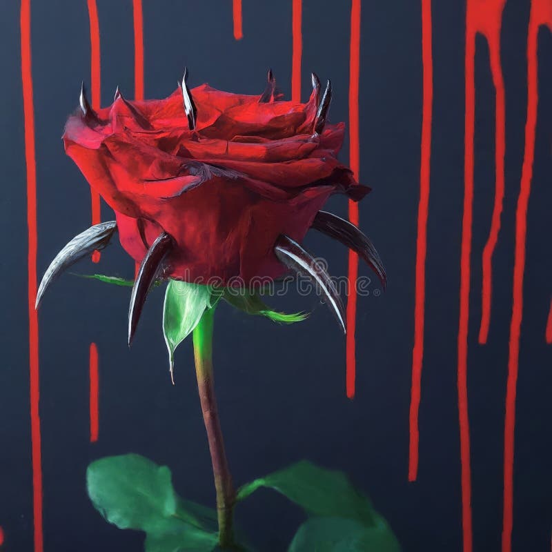 Blood-Soaked Clawed Rose stock illustration. Illustration of sharp ...