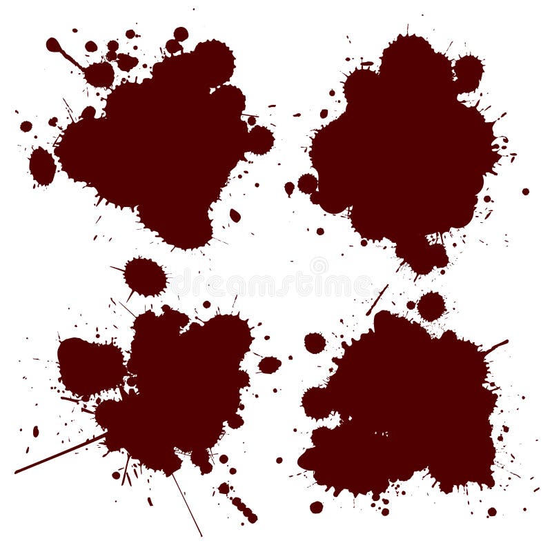 Spots and Splashes of Blood Stock Illustration - Illustration of paint ...