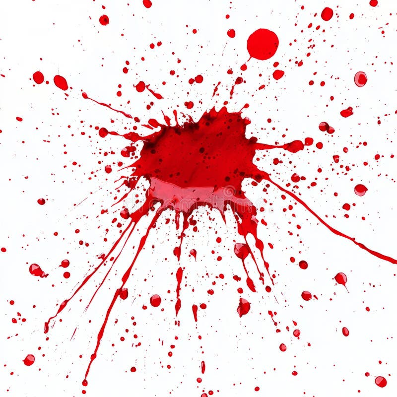 Blood Splatter Pattern with Scattered Drops, Spreading Outward ...