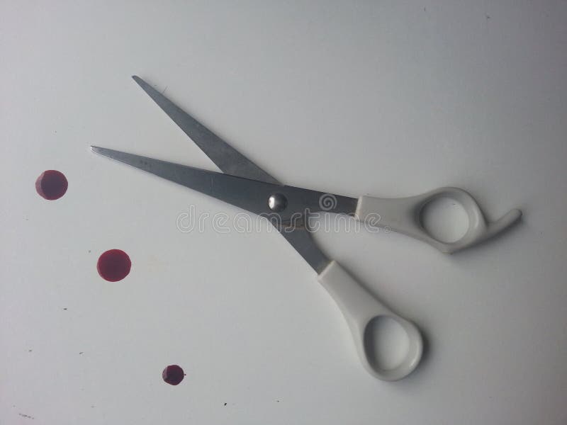 Blood Splatter and Scissors Stock Photo - Image of splatter, hair: 46216494