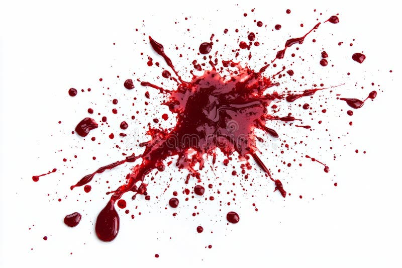 Blood Splatter in the Shape of an Explosion, with Droplets Extending ...