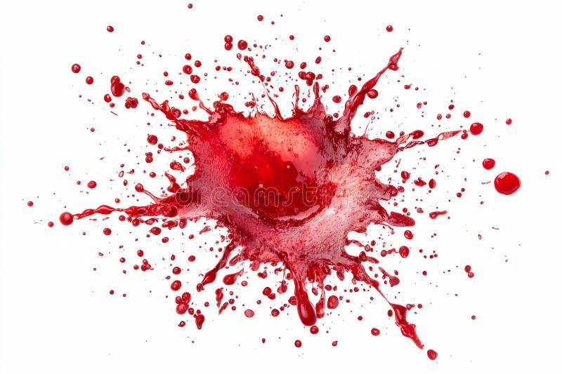 Blood Splatter in the Shape of an Explosion, with Droplets Extending ...