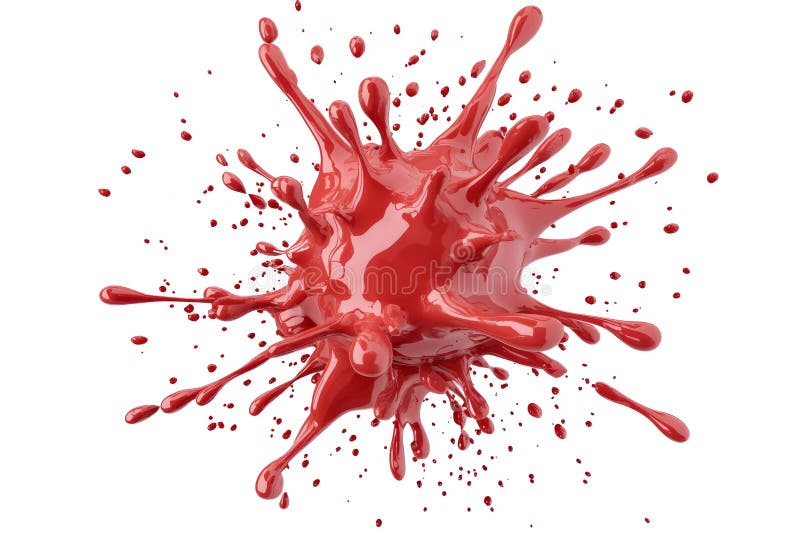 Blood Splatter in the Shape of an Explosion, with Droplets Extending ...