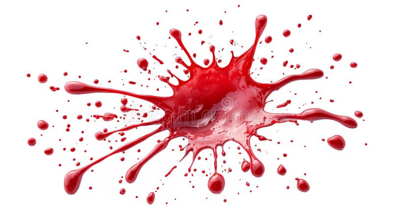 Blood Splatter in the Shape of an Explosion, with Droplets Extending ...