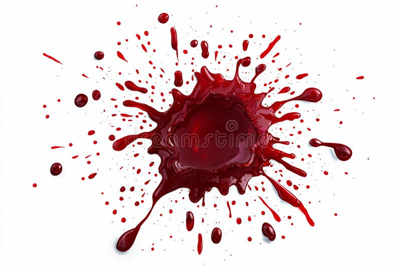 Blood Splatter in the Shape of an Explosion, with Droplets Extending ...
