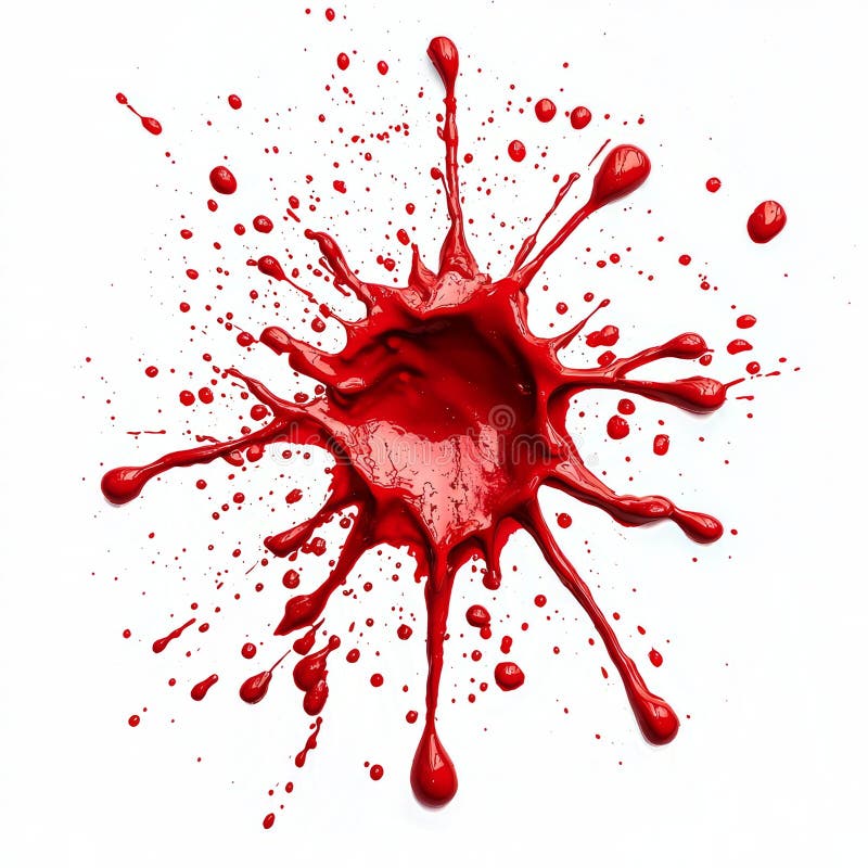 Blood Splatter in the Shape of an Explosion, with Droplets Extending ...