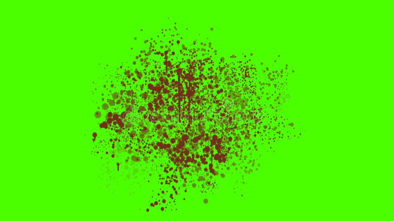 Blood Splatter Splashing with Drops on a Green Screen Stock Video ...