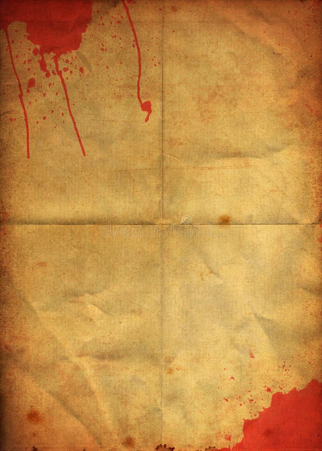 Blood Stain On Old Grunge Folding Paper Stock Illustration - Image ...