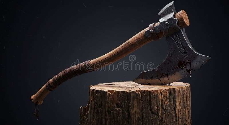 Blood-Stained Battle Axe: a Darkly Dramatic Still Life Stock ...