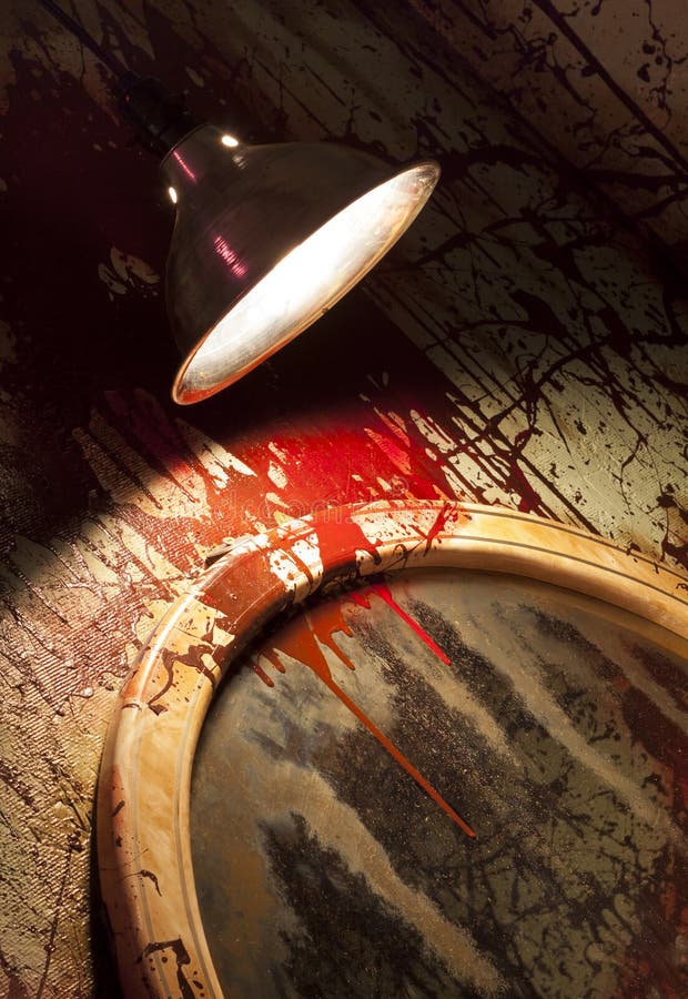 Blood Stained Wall and Mirror Stock Image - Image of scary, horrific ...