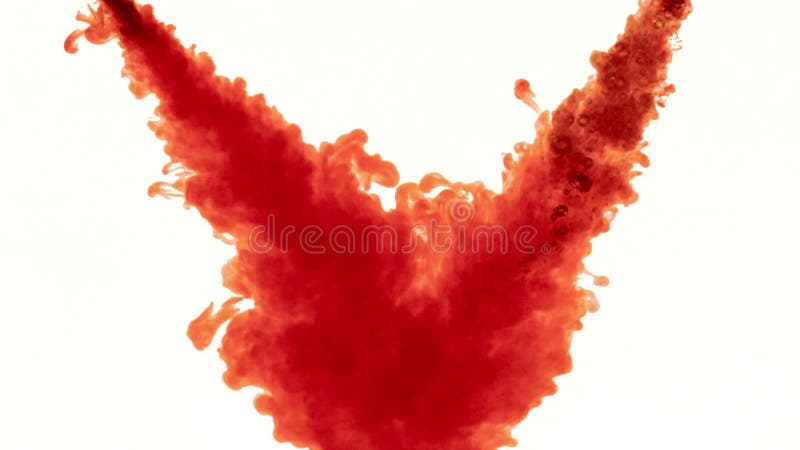 Blood Streaming into Water on White Background Stock Video - Video of ...