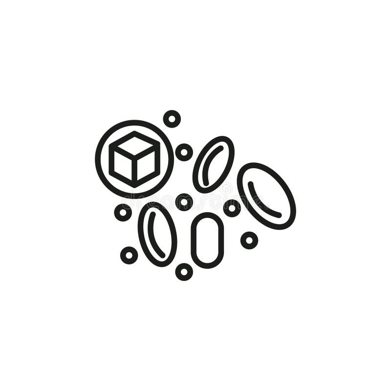 Blood Sugar Glucose Icon Flat Line Symbol Set Stock Vector ...