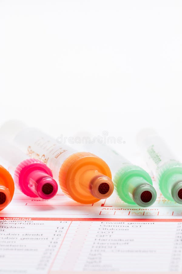 Blood Test, Blood Samples on a Laboratory Form Stock Photo - Image of ...