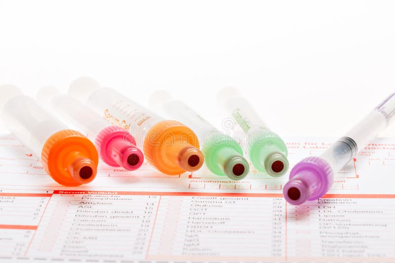 Blood Test, Blood Samples on a Laboratory Form Stock Photo - Image of ...