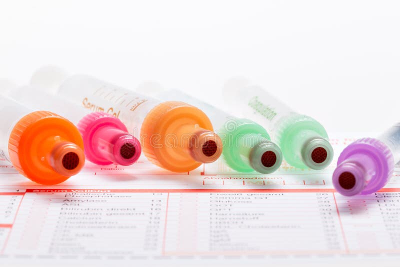 Blood Test, Blood Samples on a Laboratory Form Stock Photo - Image of ...