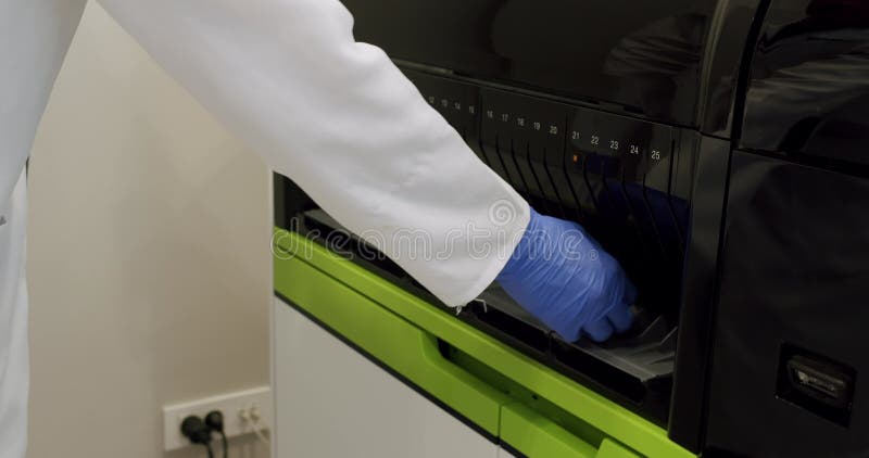 Medical Test Tube with Blood Sample in Research Laboratory Stock ...