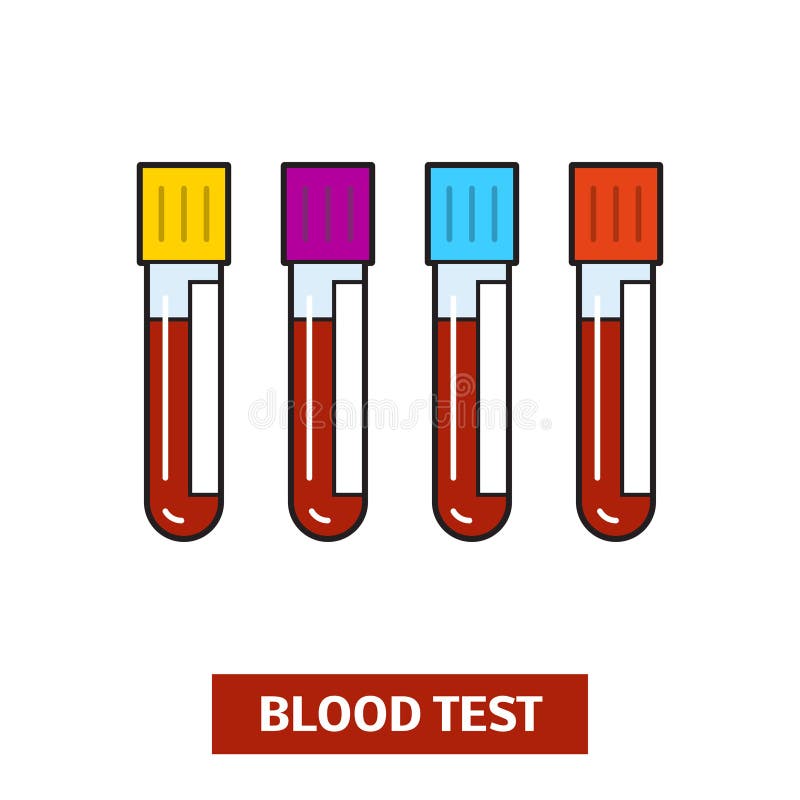 Cartoon Colorful Blood Test Tube Stock Illustration - Illustration of ...