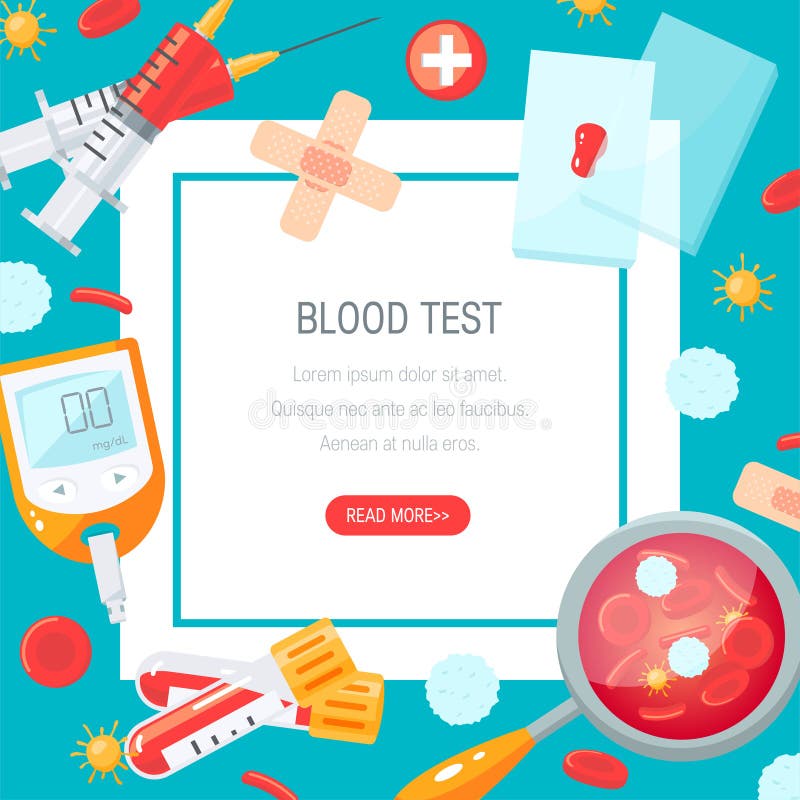 Blood Test Concept, Vector Design in Flat Style Stock Vector ...