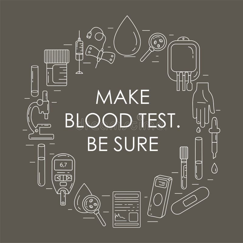 Blood Test Concept. Vector Illustration with Blood Analysis Items Stock ...