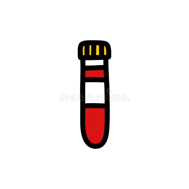 Blood Test Doodle Icon, Vector Color Line Illustration Stock Vector ...