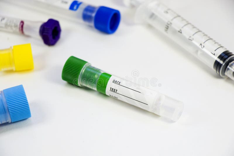 Blood Test Empty Tubes Samples on the White Background, Studio Shoot ...