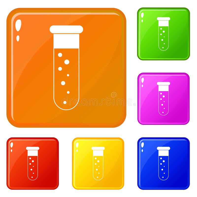 Blood Test Icons Set Vector Color Stock Vector - Illustration of ...