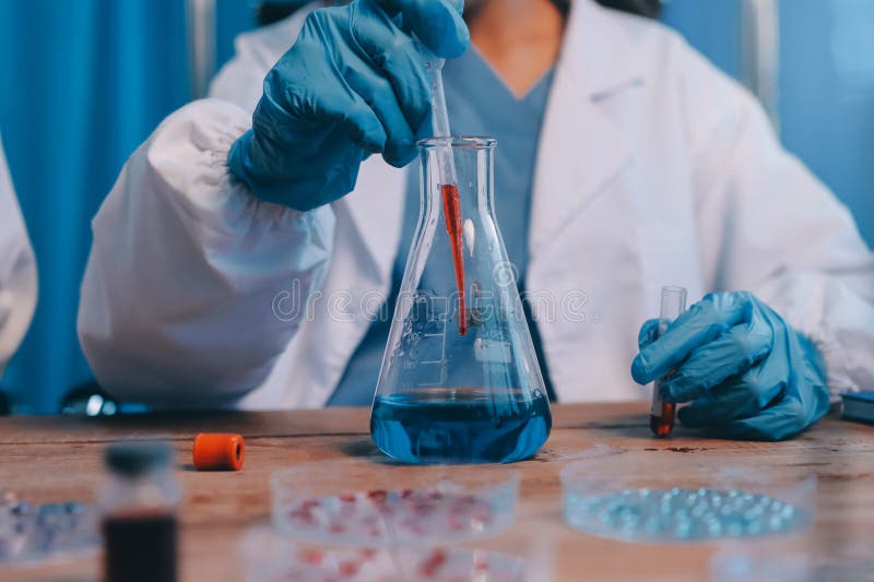 Blood Test in the Laboratory. Laboratory Assistant Working with the ...