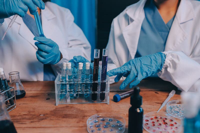 Blood Test in the Laboratory. Laboratory Assistant Working with the ...