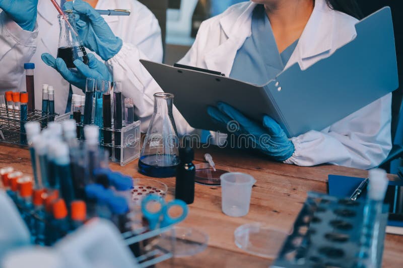 Blood Test in the Laboratory. Laboratory Assistant Working with the ...