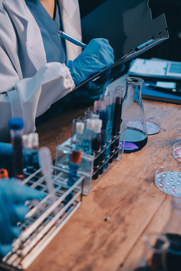 Blood Test in the Laboratory. Laboratory Assistant Working with the ...