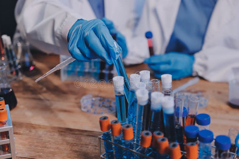 Blood Test in the Laboratory. Laboratory Assistant Working with the ...
