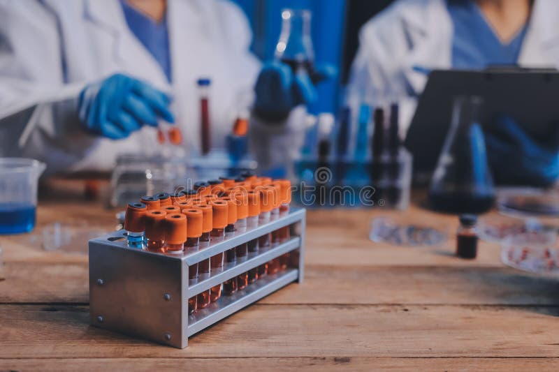 Blood Test in the Laboratory. Laboratory Assistant Working with the ...