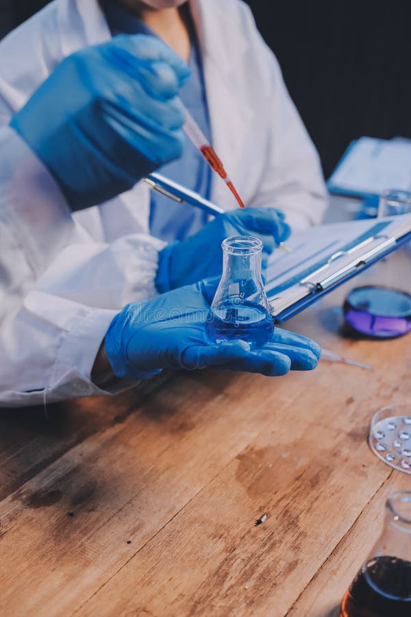 Blood Test in the Laboratory. Laboratory Assistant Working with the ...