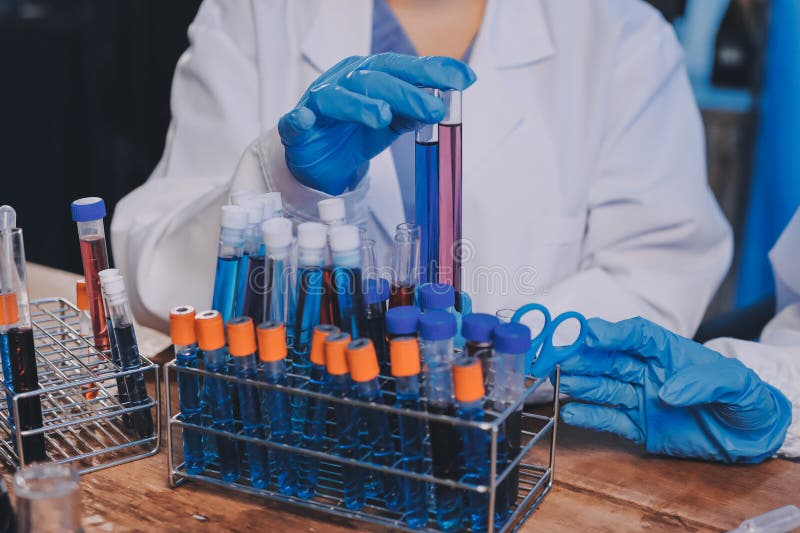 Blood Test in the Laboratory. Laboratory Assistant Working with the ...