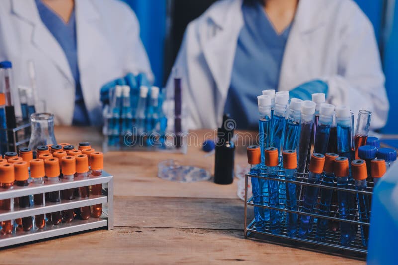 Blood Test in the Laboratory. Laboratory Assistant Working with the ...