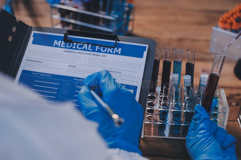 Blood Test in the Laboratory. Laboratory Assistant Working with the ...