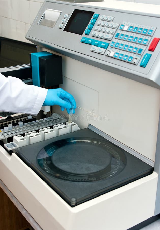 Blood test machine stock image. Image of revolve, rotate - 14015961