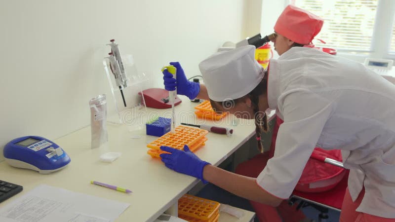 Blood Test and Microscope Using Stock Footage - Video of leukocyte ...