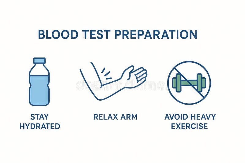 Blood Test Preparation Tips Illustration Featuring Hydration ...