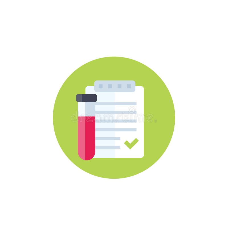 Blood Test Icon, Test-tube and Blood Drop Vector Stock Vector ...