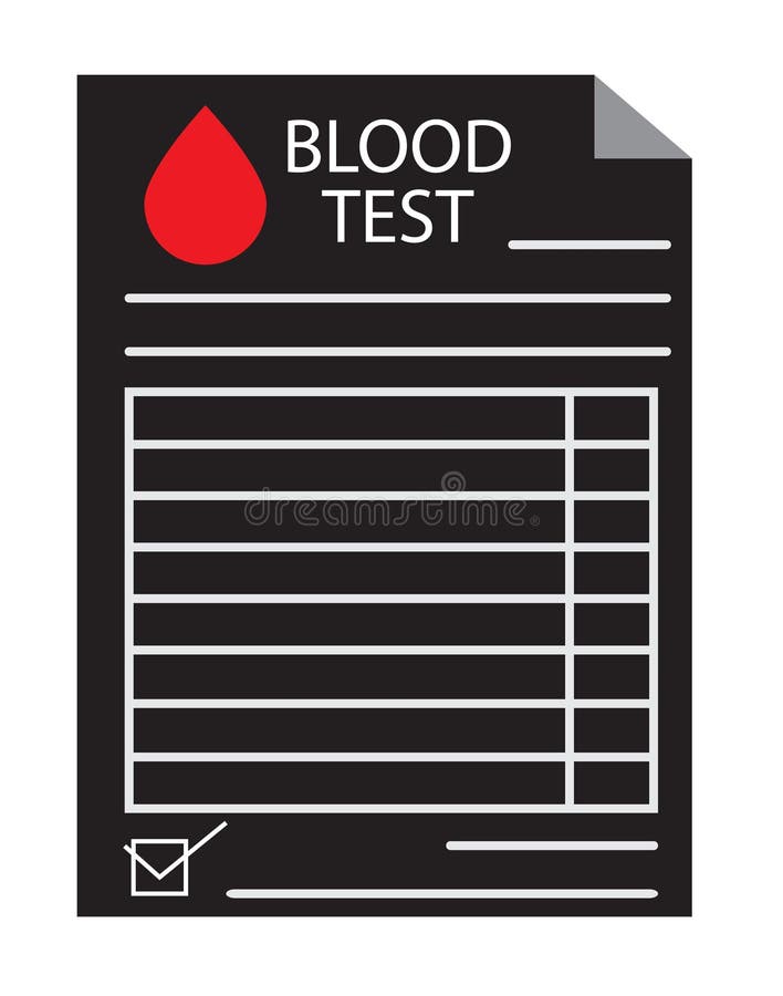 Blood Test Results Icon on White Background. Flat Style. Lab Report ...