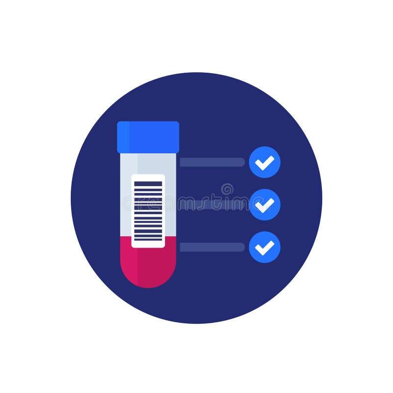 Blood Test Results and Blood Sample Icon Stock Vector - Illustration of ...