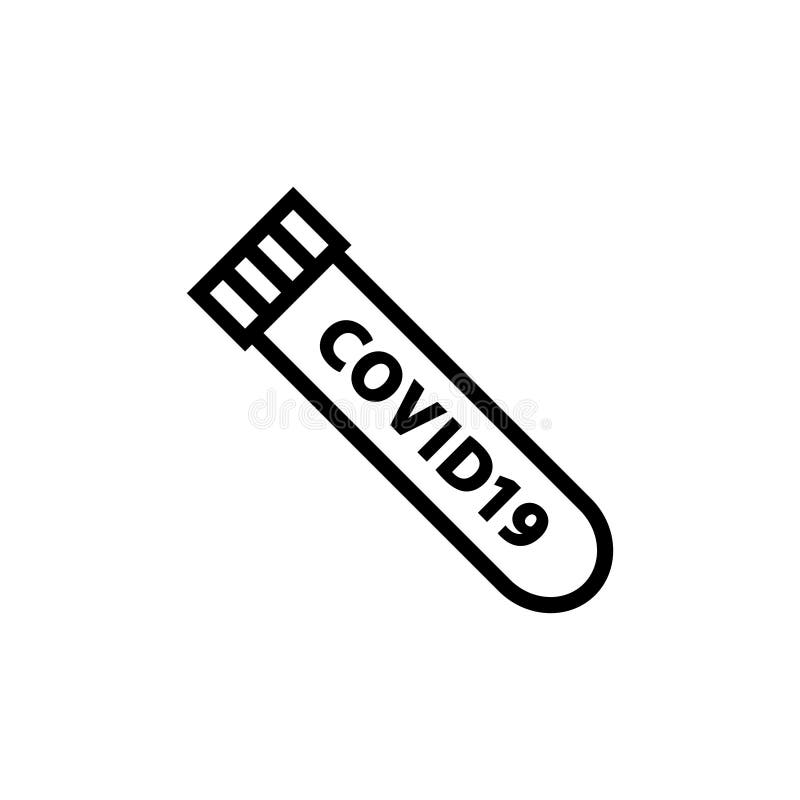 Blood Test Tube Covid 19 Line Icon, Vector Illustration Stock ...