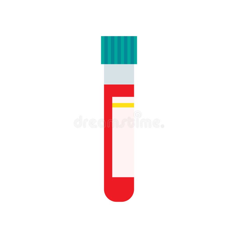 Blood Test Tube Flat Icon, Vector Illustration Stock Illustration ...