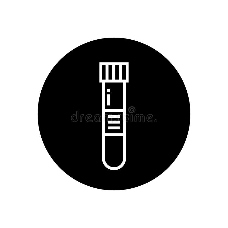 Blood Test Tube Line Icon, Vector Illustration Stock Illustration ...